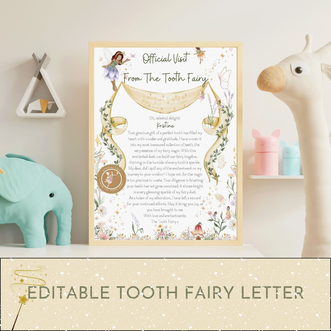 Editable Tooth Fairy Letter, First Tooth, Realistic Tooth Fairy Letter ...