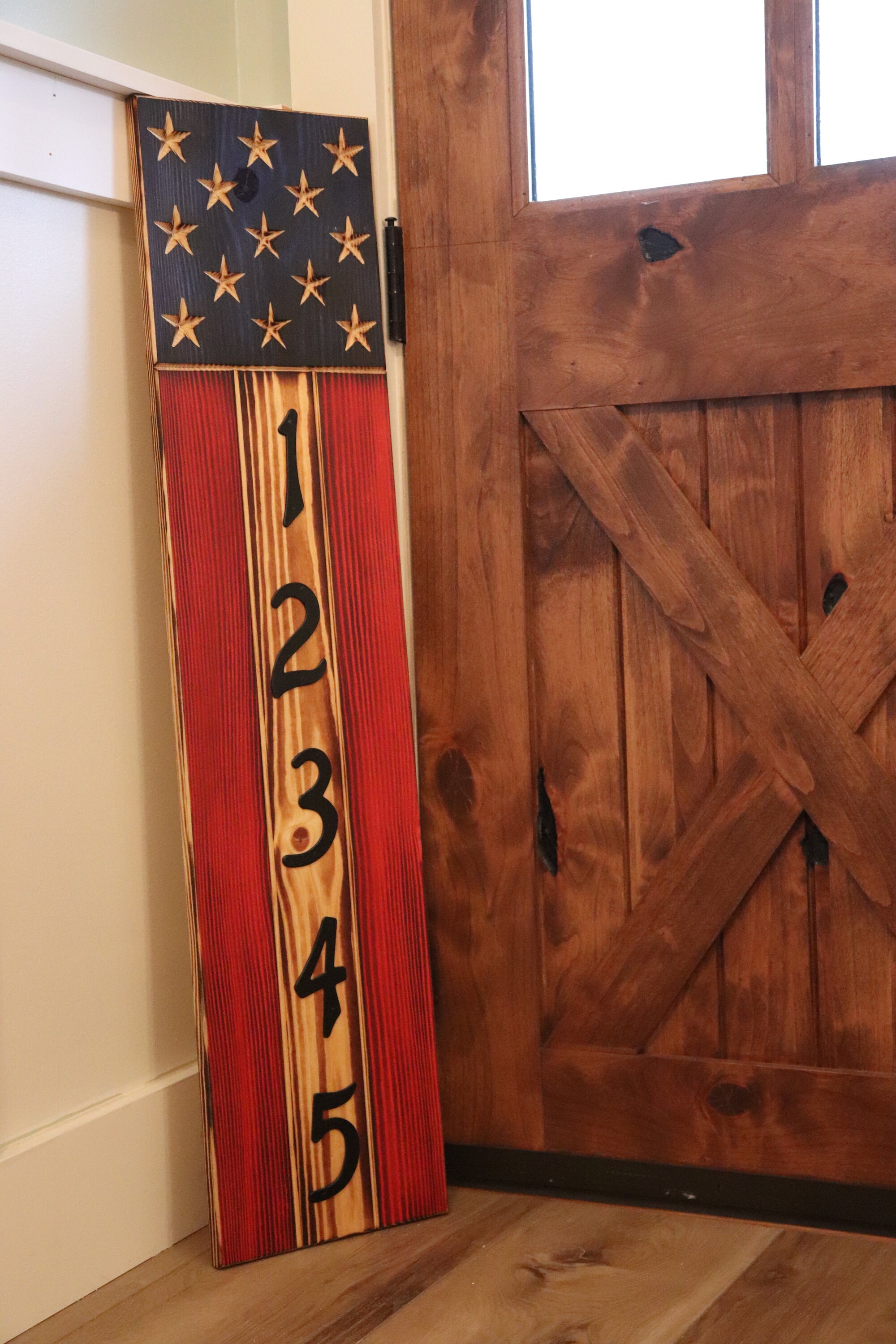 House Number Sign 5 Number US Flag - Etsy