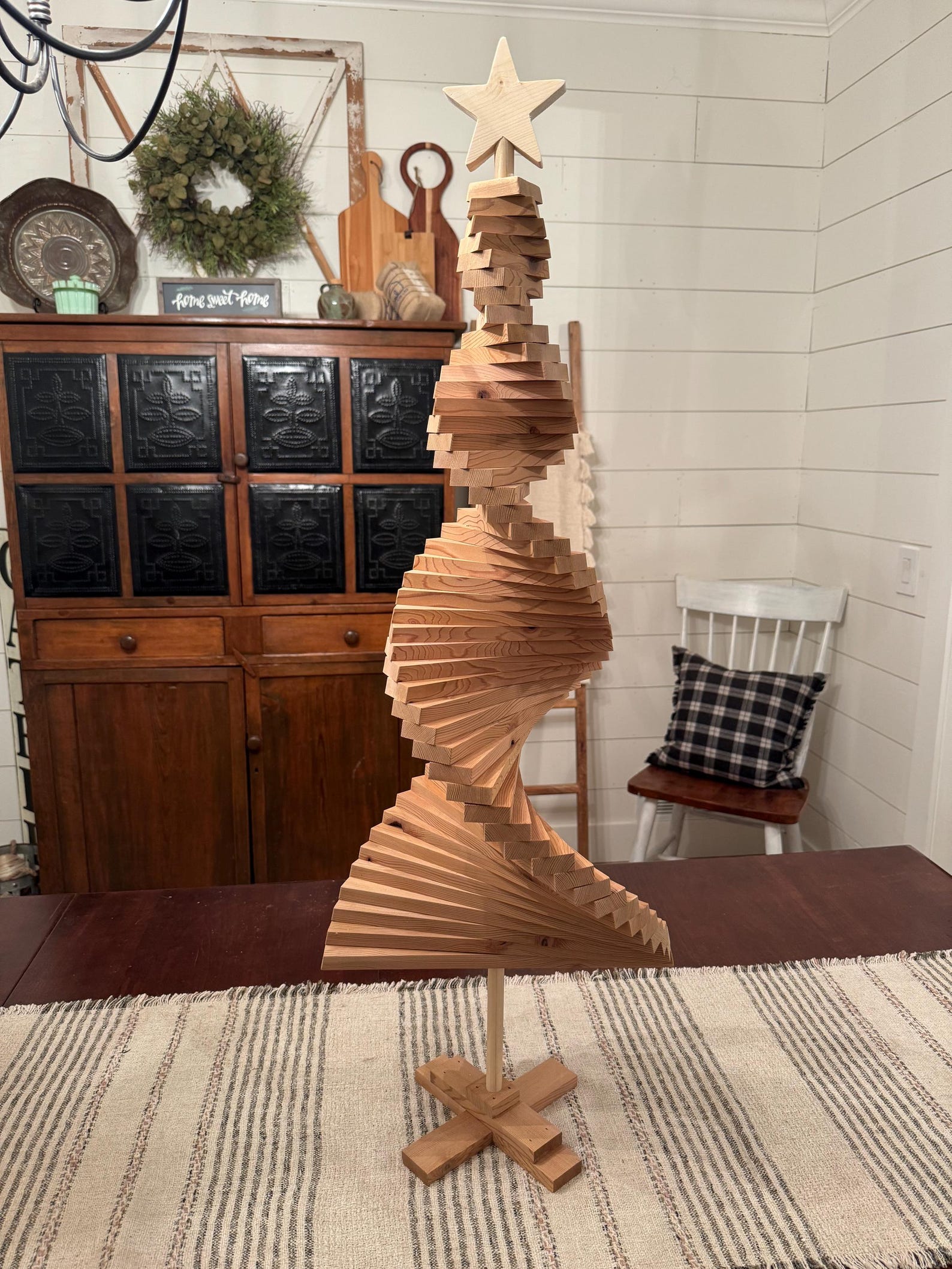 Hand Made Spiral Wooden Christmas Tree dark Cedar - Etsy