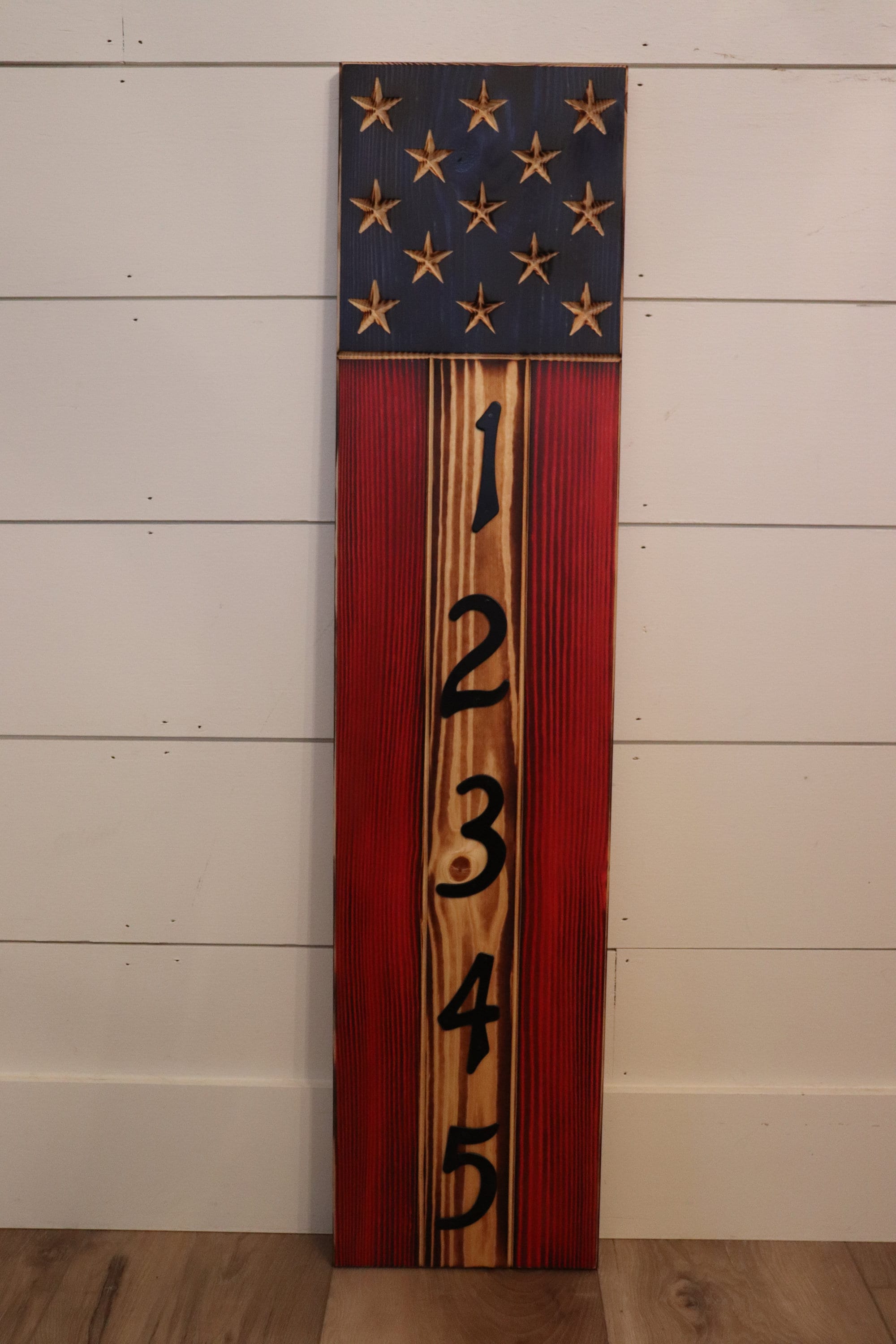 House Number Sign 5 Number US Flag - Etsy