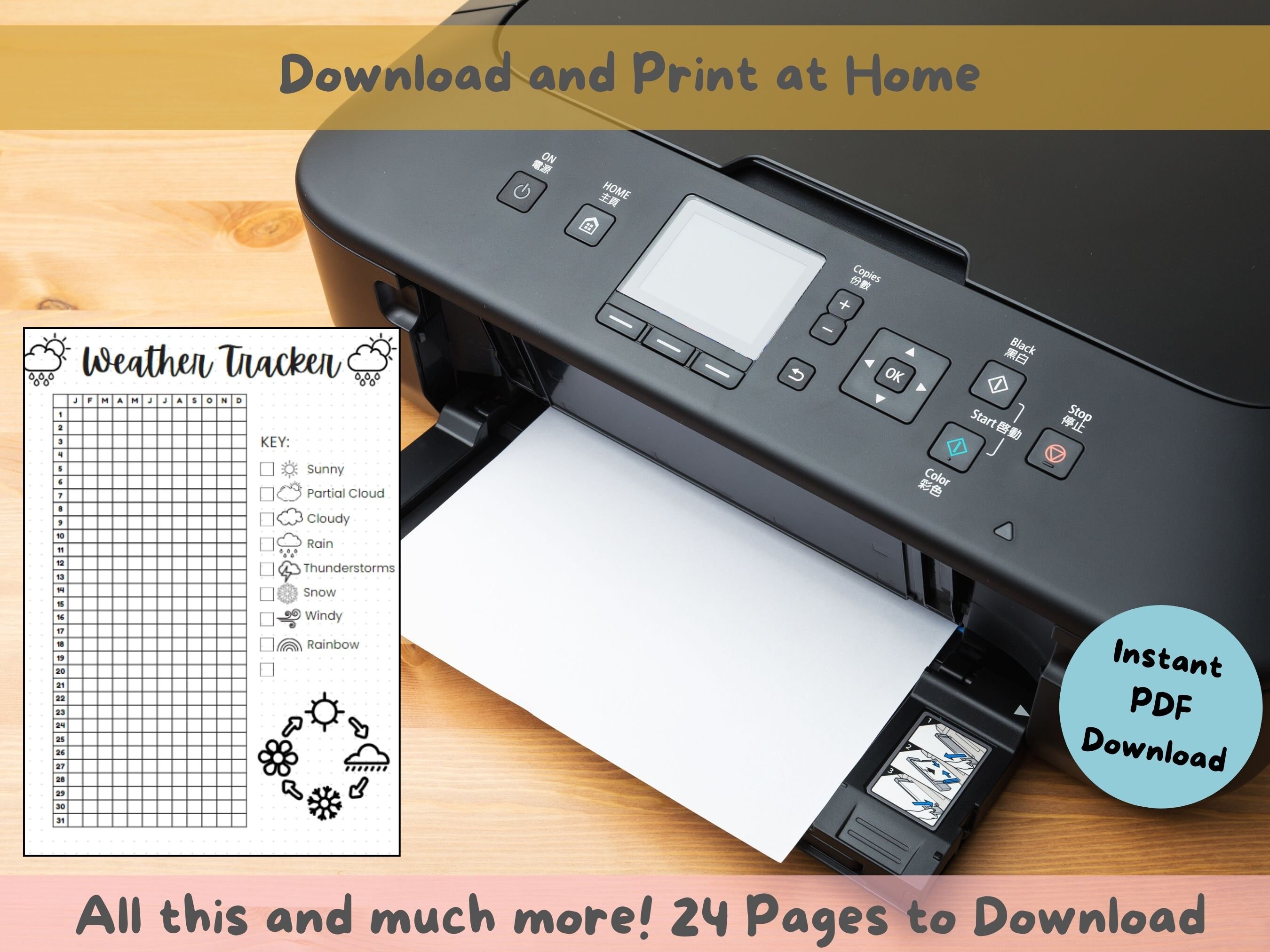A Year in Pixels Trackers Bundle Bullet Journal Inserts Available in A4 ...
