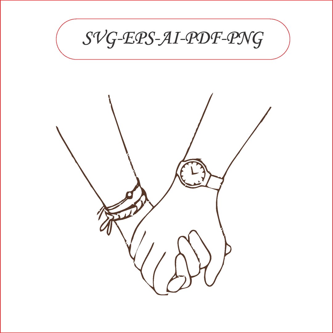 Holding Hands SVG PNG Bundle, Valentines Day Svg Files, Pinky Hold Svg ...