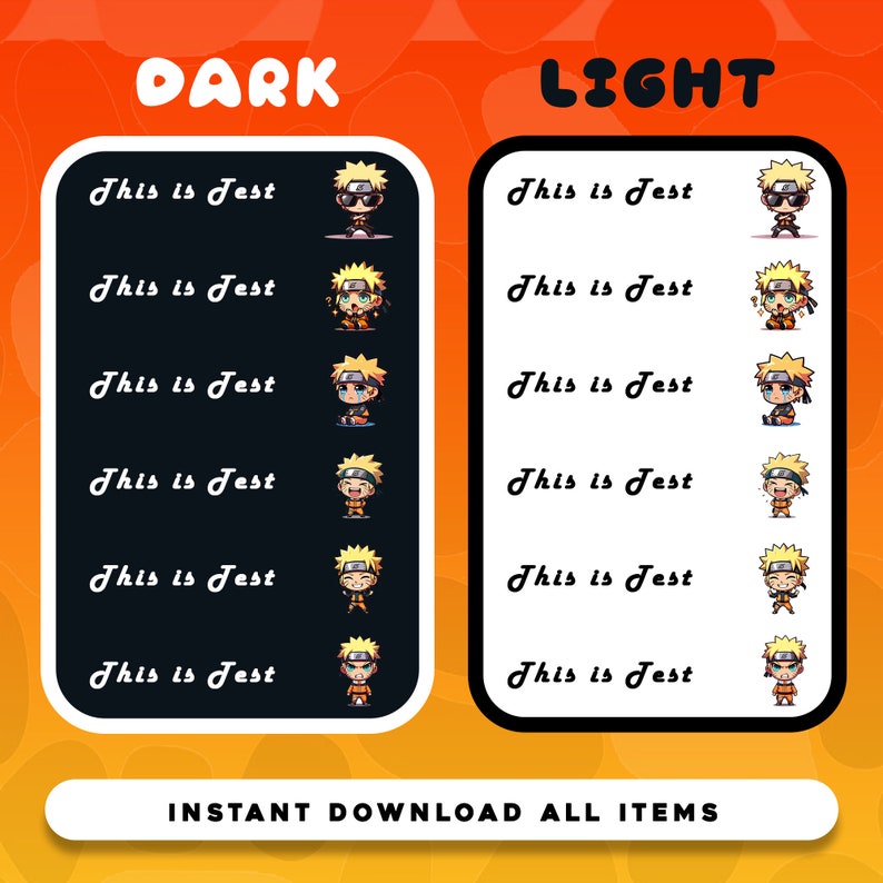 Set of 18 Chibi Naruto Emotes Reactions for Twitch, Youtube, Discord ...