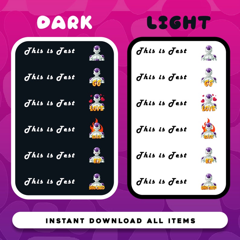 Set of 18 Vegeta Emotes Sticker Reactions for Twitch, Youtube,discord ...