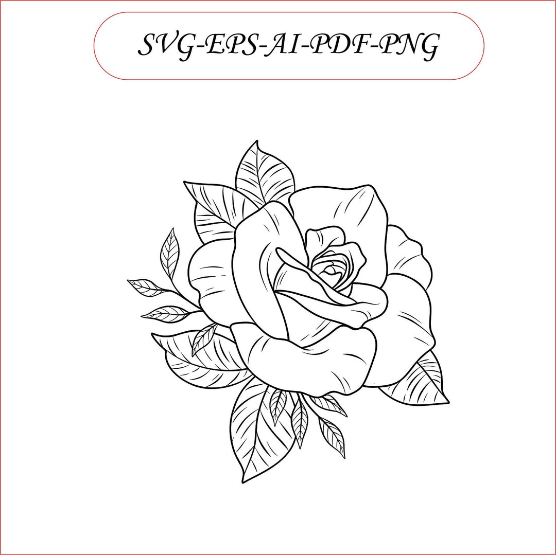 Rose Flower Svg, Roses Svg, Rose Clipart, Flower Svg, Roses Template ...