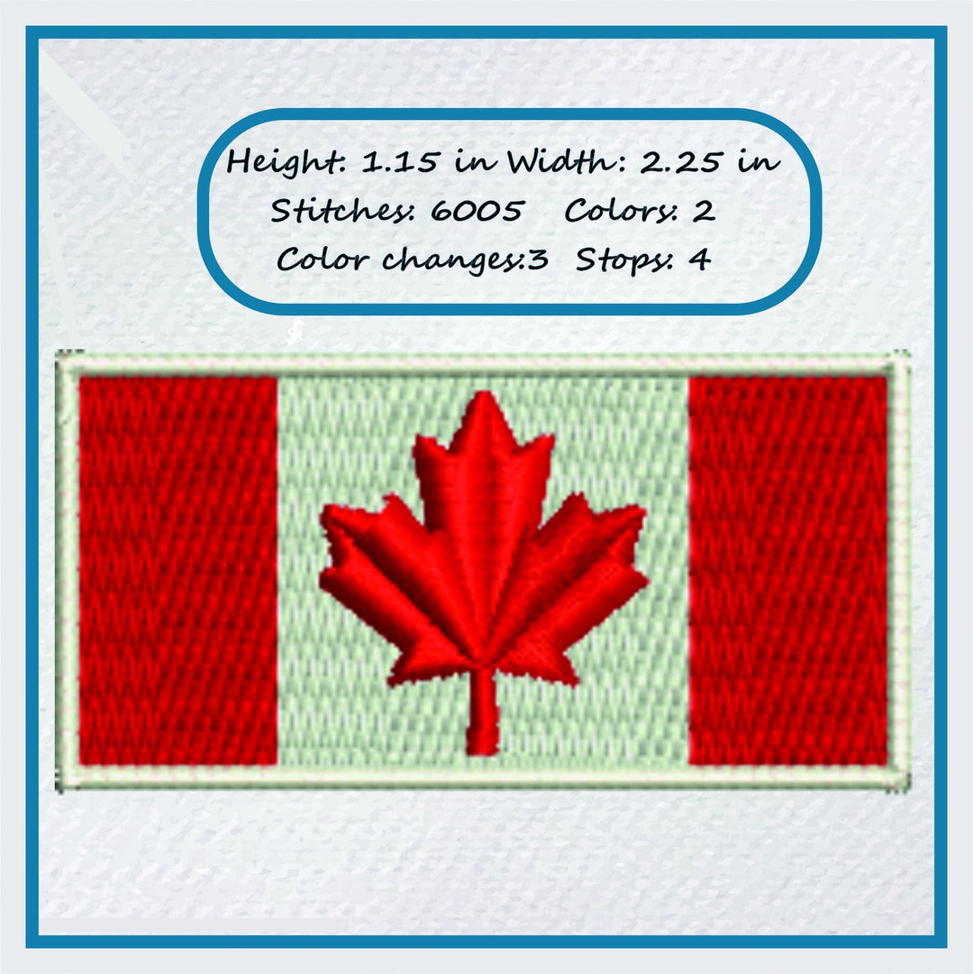 Canada Flag Machine Embroidery Design Applique Machine Embroidery ...
