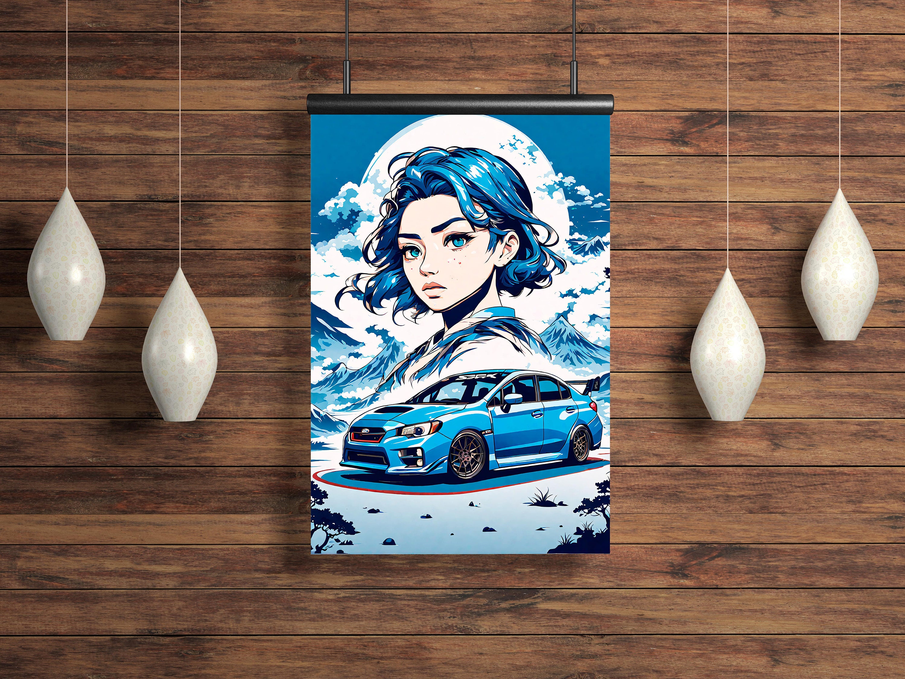 Subaru WRX STI Unique Car Artwork Poster, Car Guy Gift, Japanese Sport ...