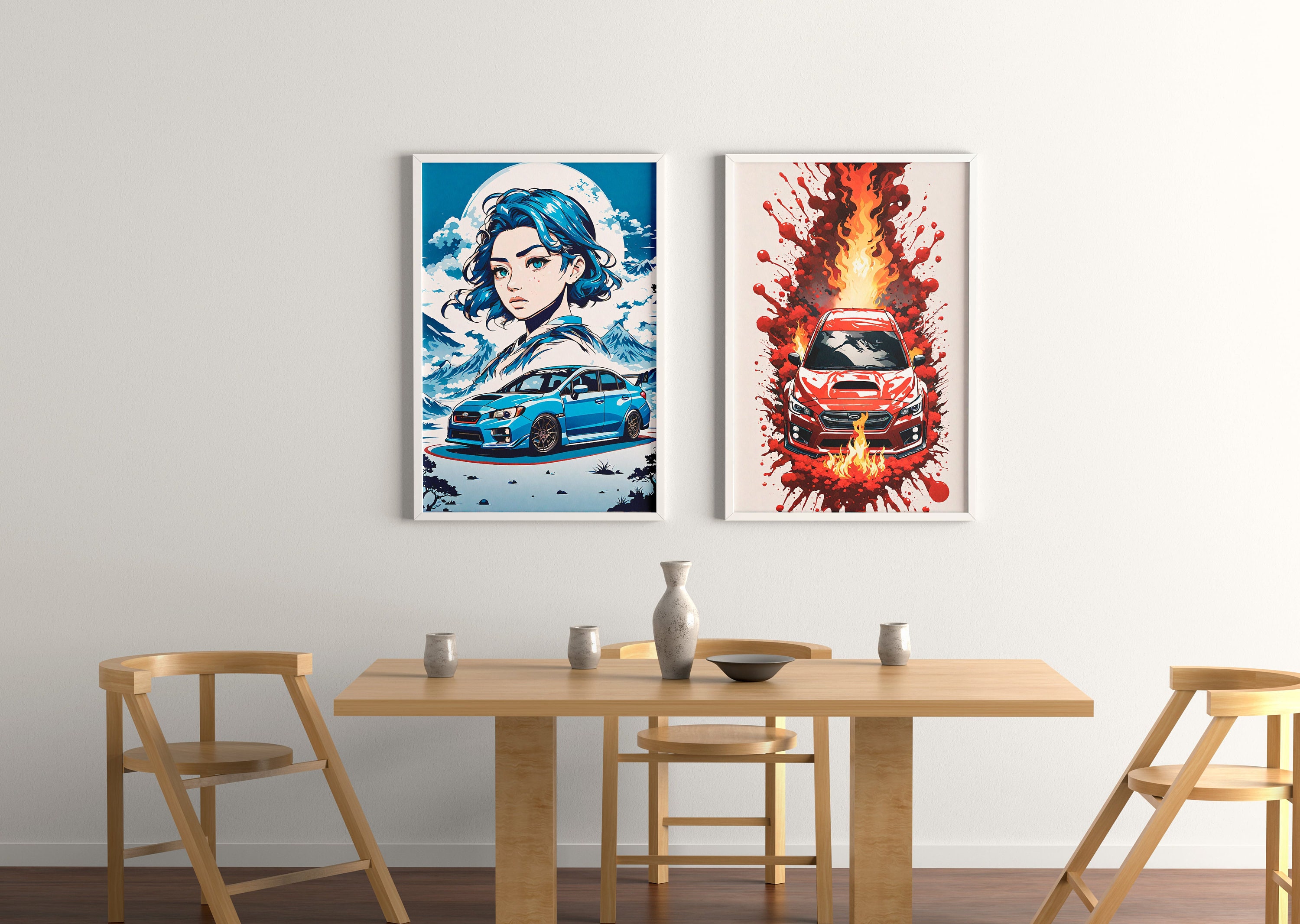 Subaru WRX STI Unique Car Artwork Poster, Car Guy Gift, Japanese Sport ...