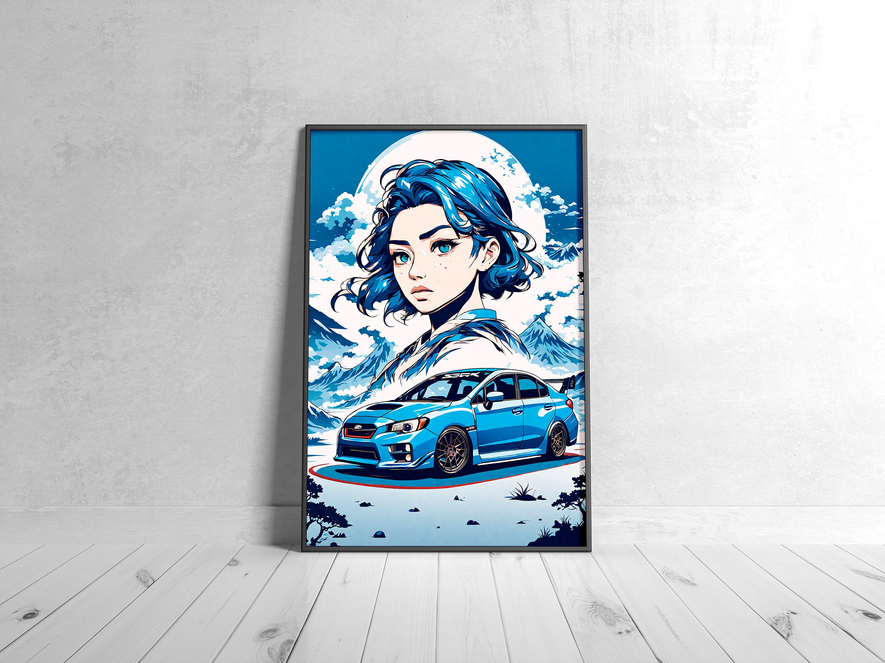Subaru WRX STI Unique Car Artwork Poster, Car Guy Gift, Japanese Sport ...