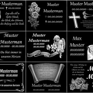 Custom Black Granite Human Memorial Stone With Two Holders, Tombstone ...
