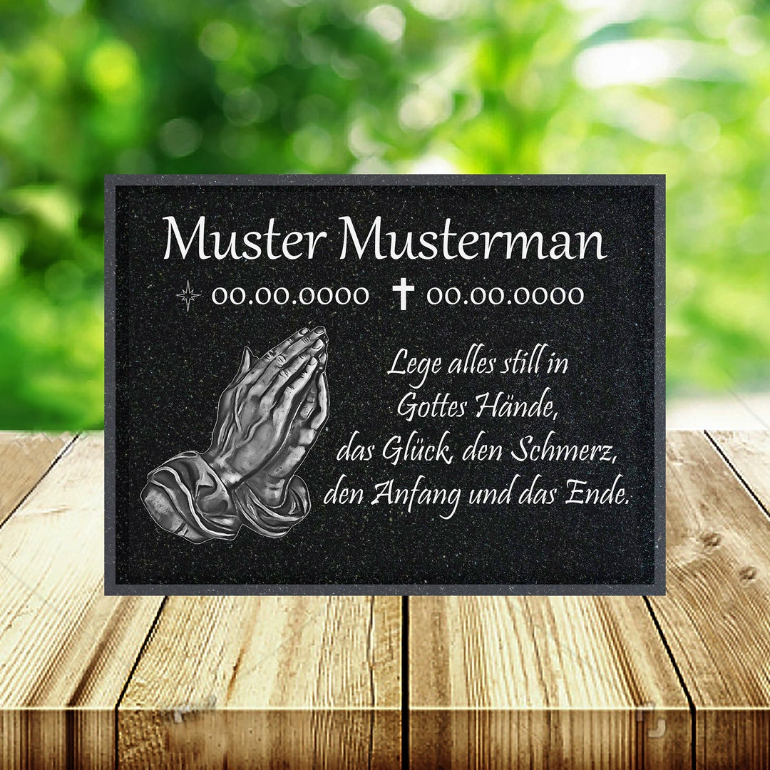 Custom Black Granite Human Memorial Stone With Two Holders, Tombstone ...