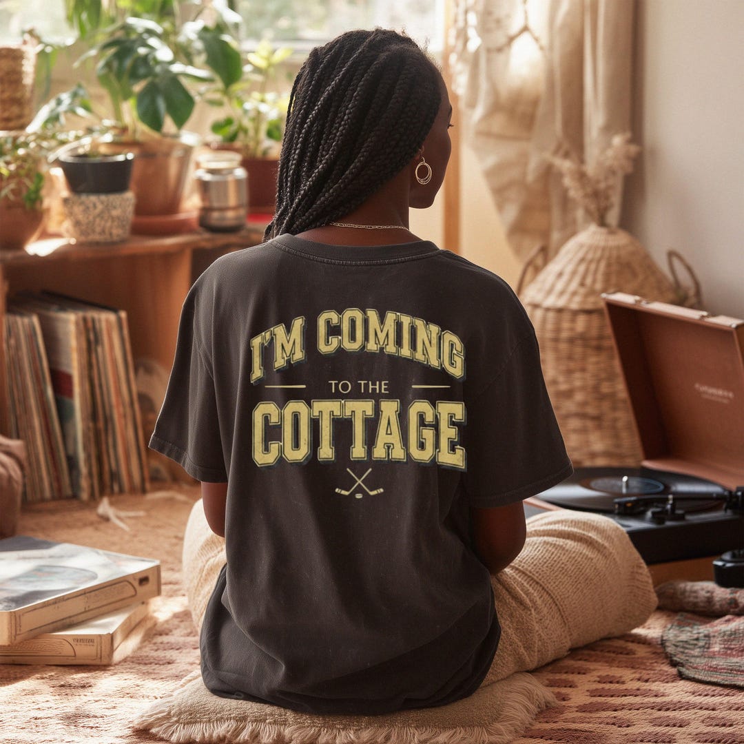 I'm Coming to the Cottage Shirt | Comfort Colors Hockey Fan Tee - Etsy