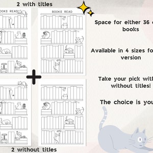 Cat Theme Books Read Digital Printable, Reading Book Log Tracker ...