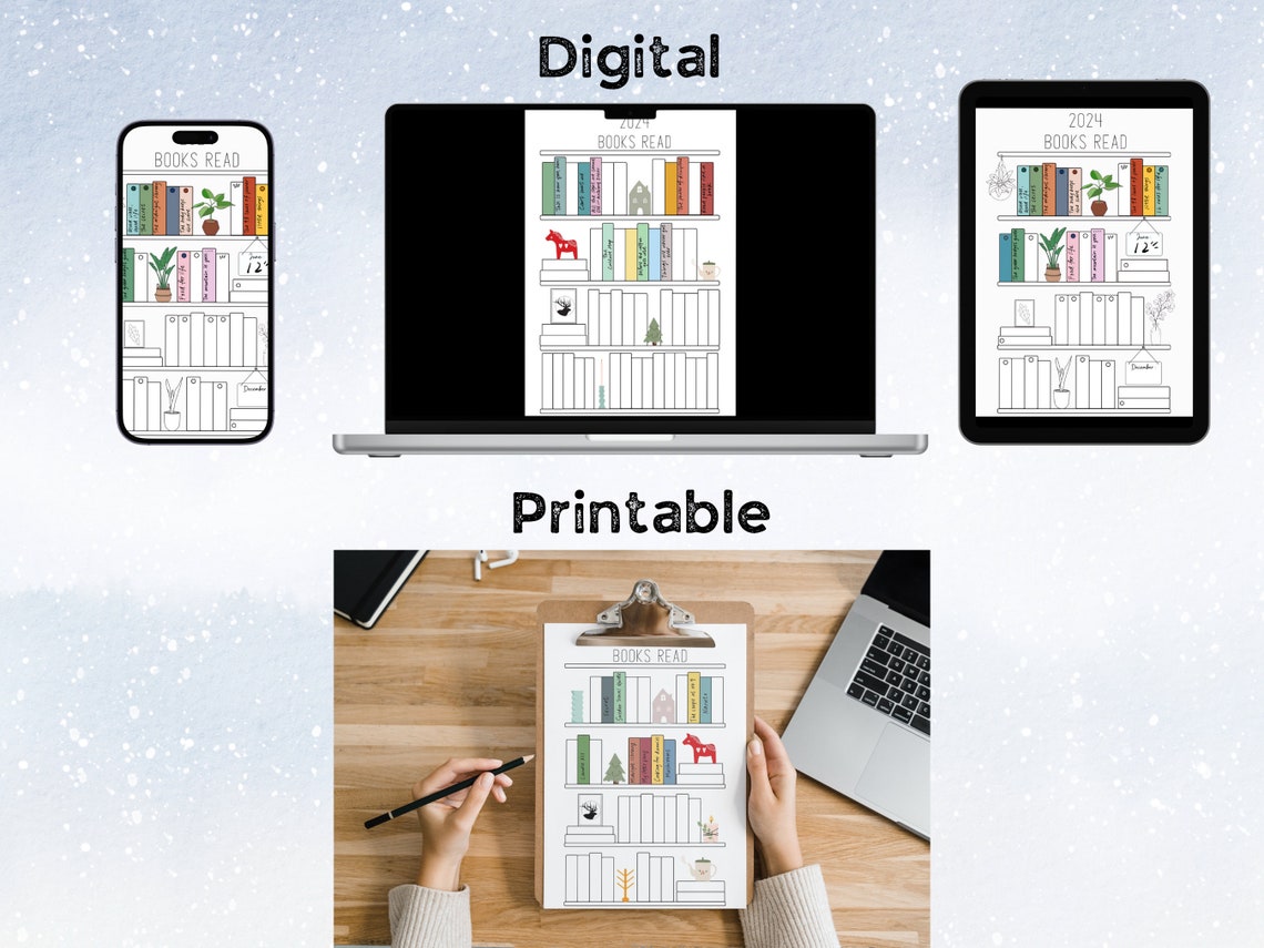 2024 Nordic-inspired Books Read Digital Printable, Reading Book Log ...