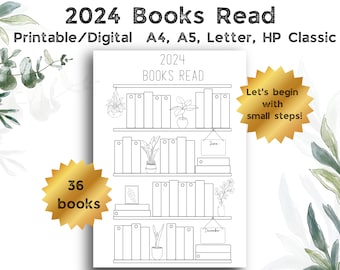 2024 Nordic-inspired Books Read Digital Printable, Reading Book Log ...