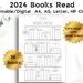 2024 Books Read Digital Printable, Reading Book Log Tracker, Bookshelf ...