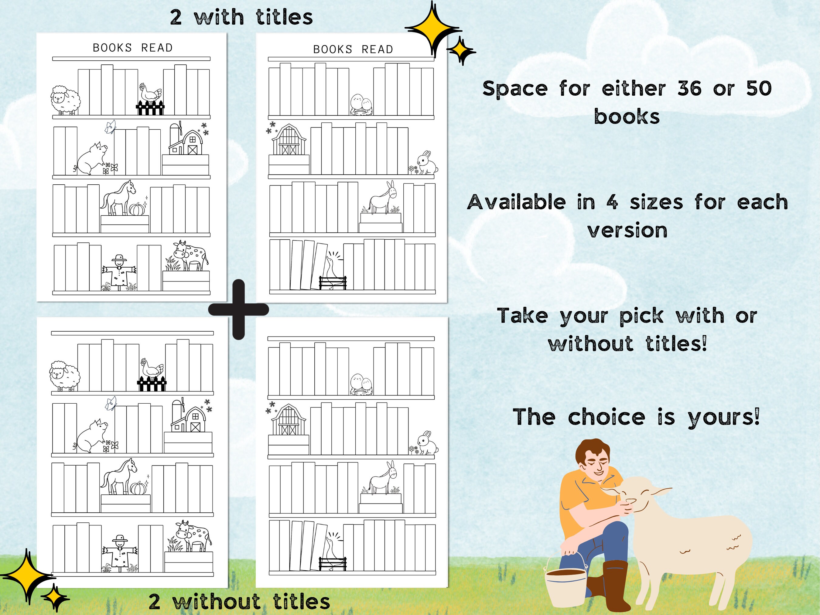 Farm Theme Books Read Digital Printable, Reading Book Log Tracker ...