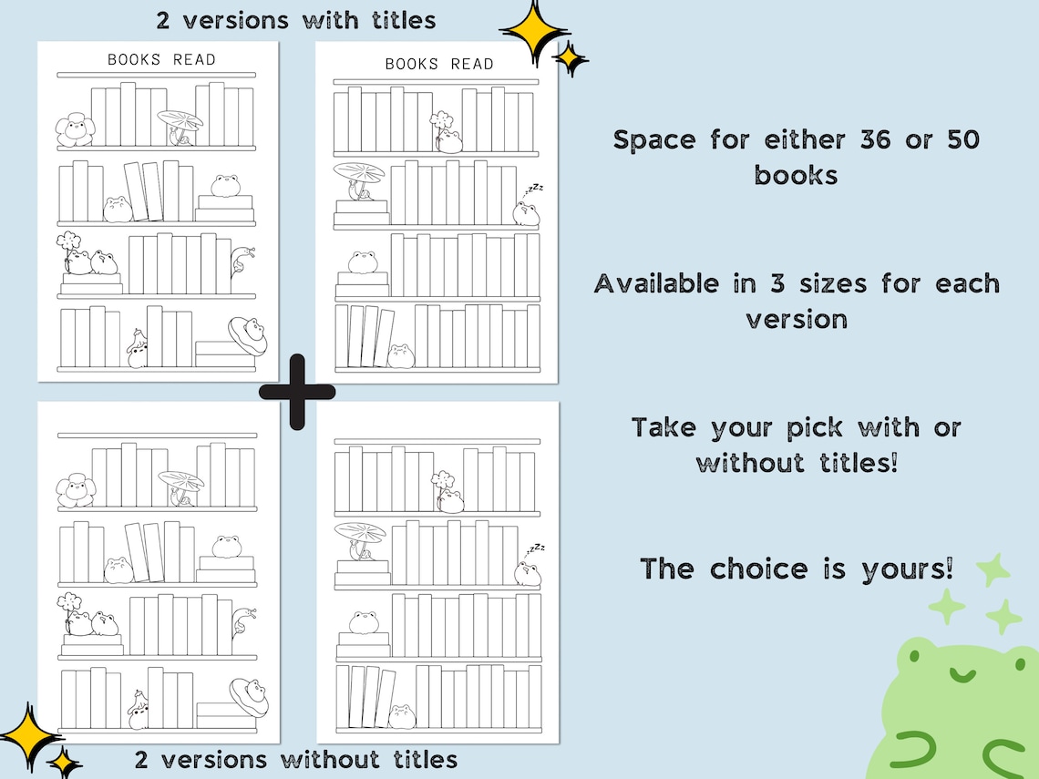 Cute Frog Theme Books Read Digital Printable, Reading Book Log Tracker ...