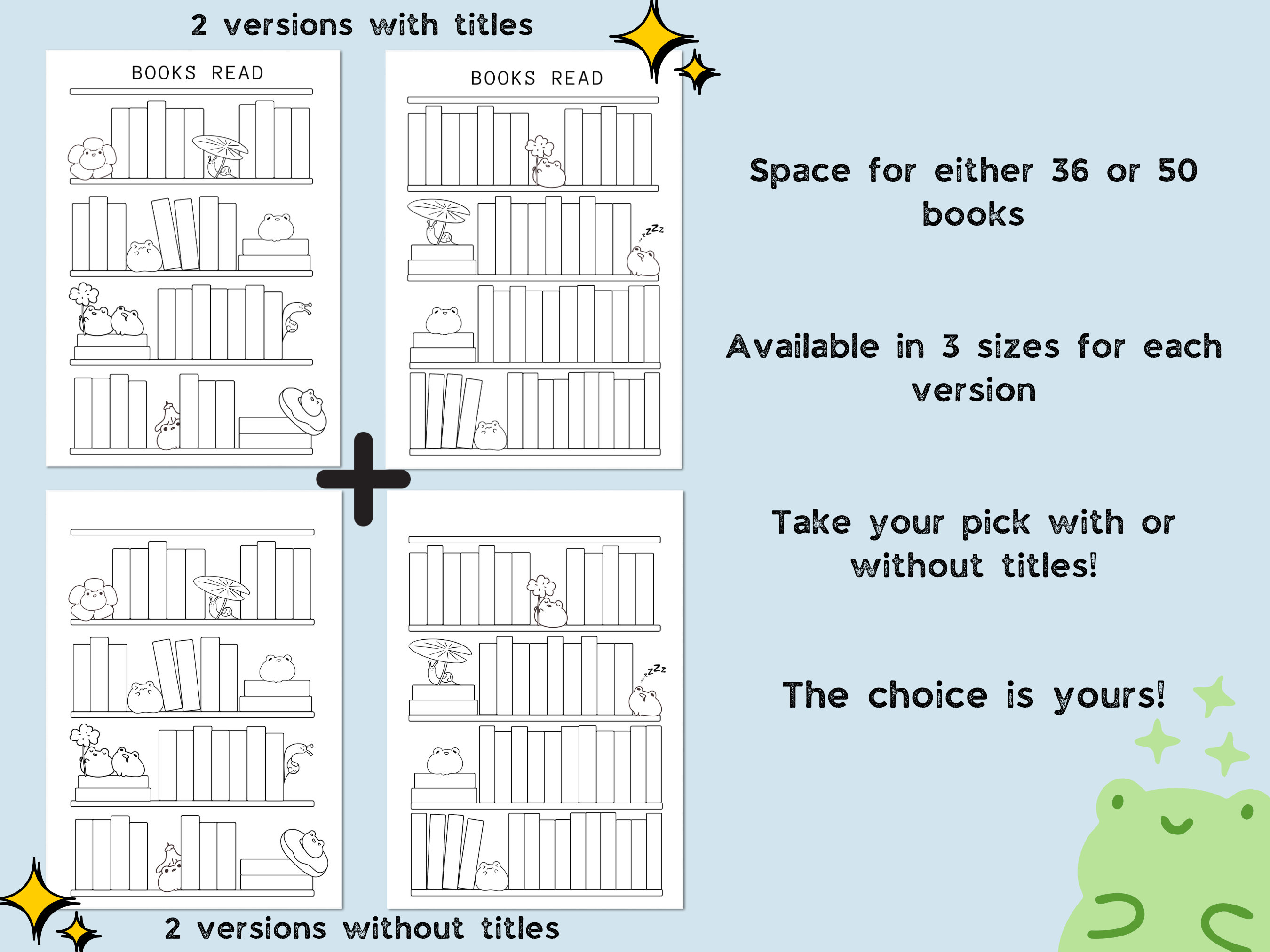 Cute Frog Theme Books Read Digital Printable, Reading Book Log Tracker ...