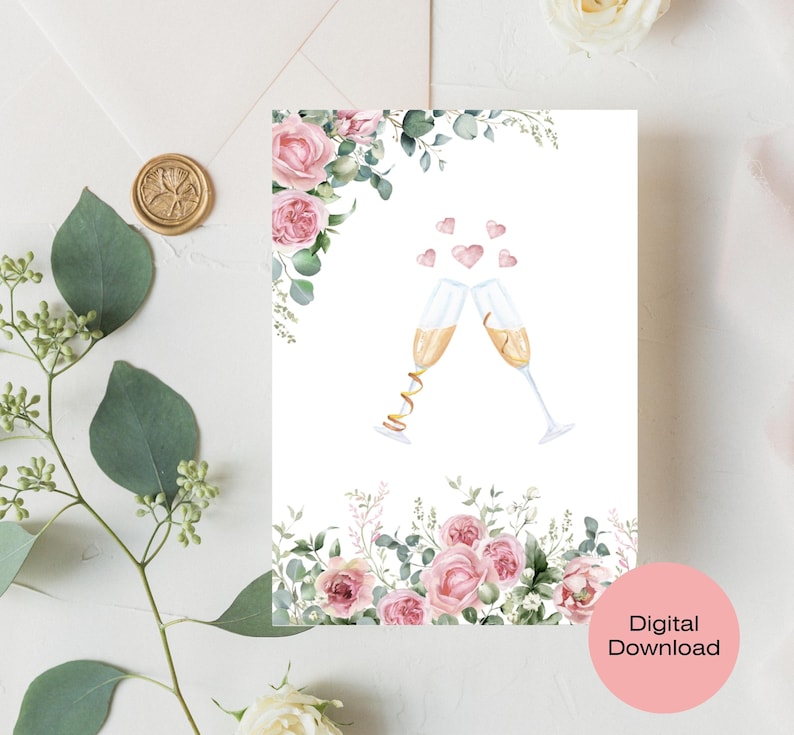 Wedding Card | Congratulations | Printable Card | Digital Download Card ...