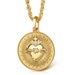 14K Solid Gold Sacred Heart of Jesus Necklace, Catholic Protection ...