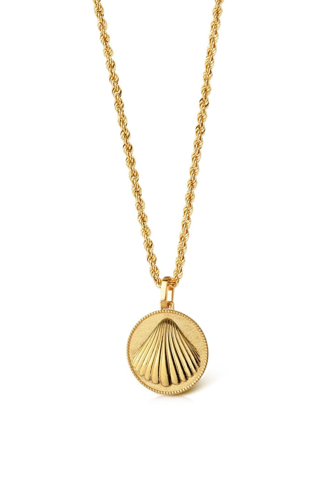 14K Gold Sea Shell Necklace, Ocean Shell Pendant, Beach Shell Jewelry ...
