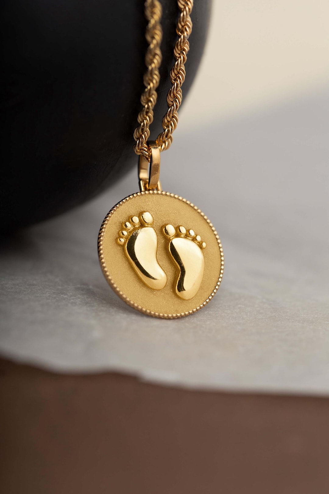 14K Solid Gold Baby Feet Charm: Newborn Feet Jewelry - Etsy