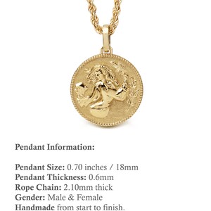 14K Solid Gold Virgo Pendant Necklace: Personalized Zodiac Charm - Etsy