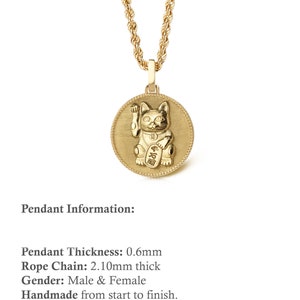 14K Gold Maneki Neko Necklace, Welcoming Cat Jewelry, Lucky Cat Pendant ...