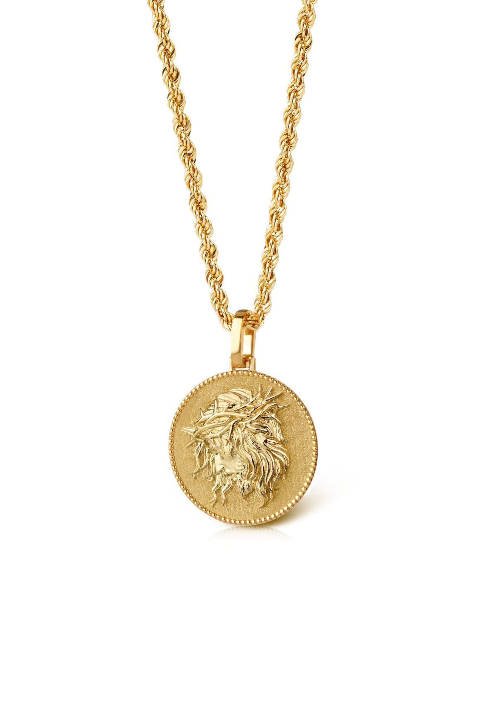 14K Solid Gold Jesus Christ Pendant Necklace: Religious Jewelry - Etsy