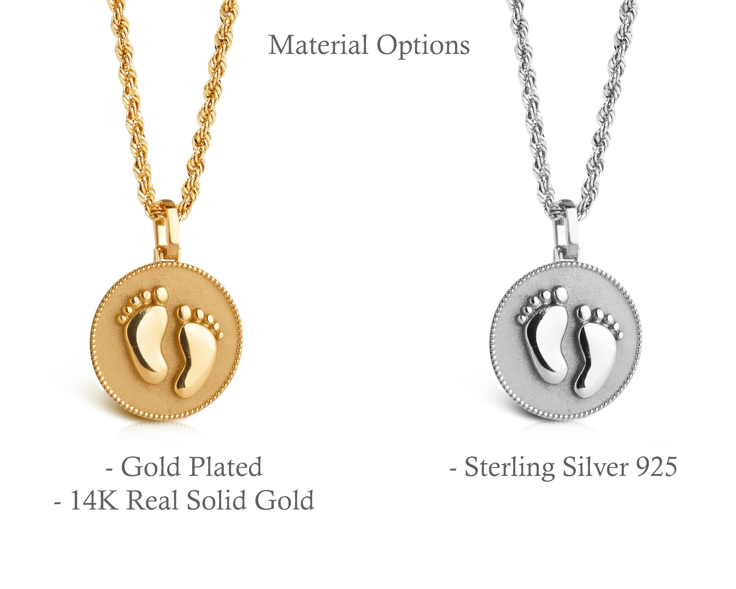 14K Solid Gold Baby Feet Charm: Newborn Feet Jewelry - Etsy