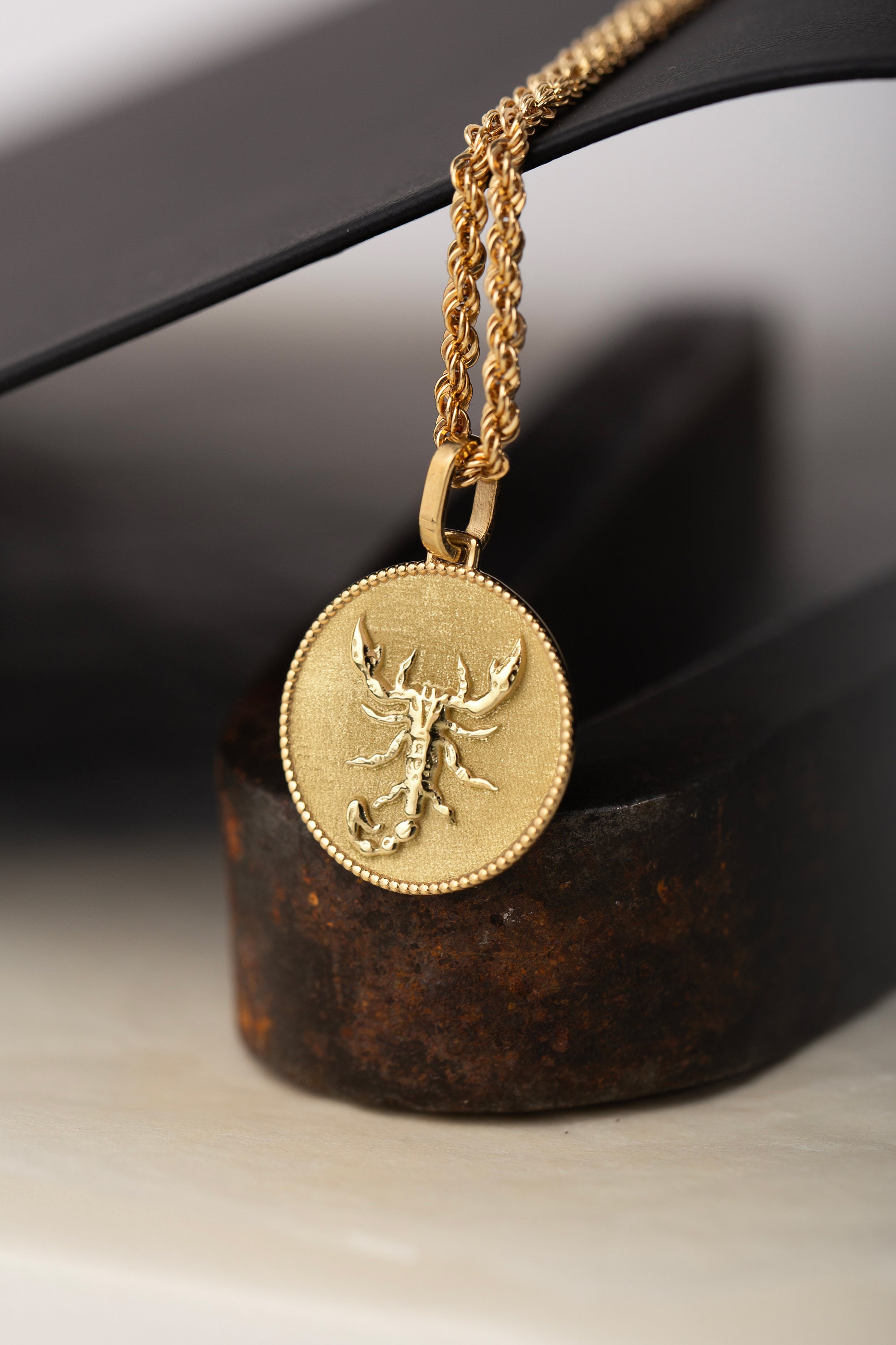 14K Gold Scorpion Necklace, Personalized Scorpion Zodiac Pendant ...