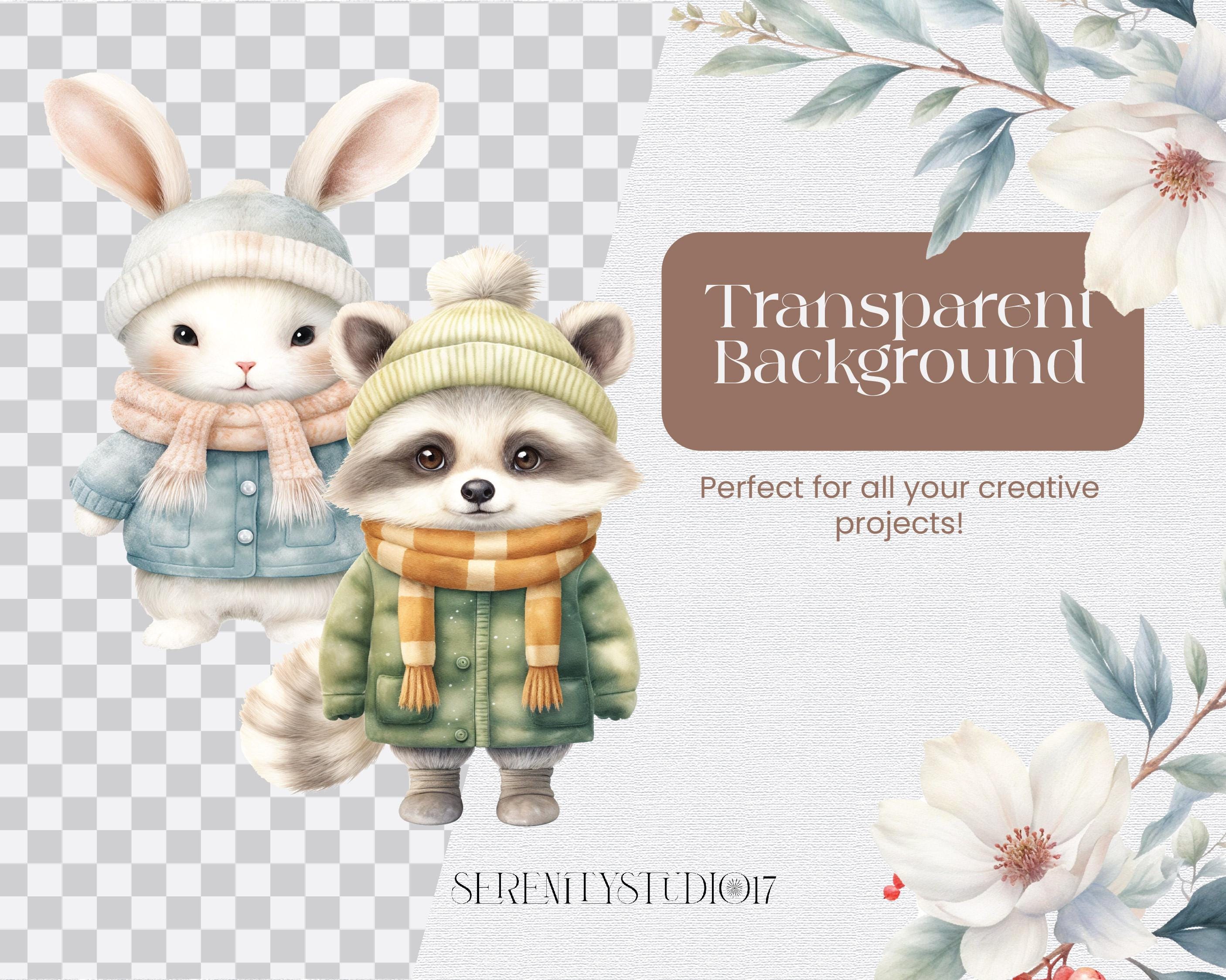 Winter Woodland Watercolor Clip Arts | Watercolor Forest Animal, Snowy ...