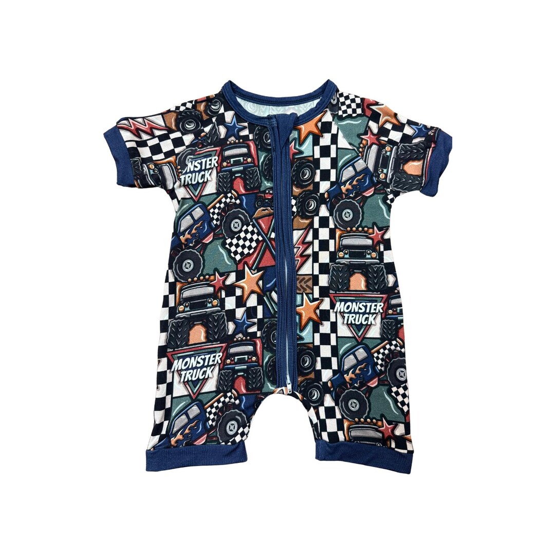 Monster Truck Rally Shortie Romper - Etsy