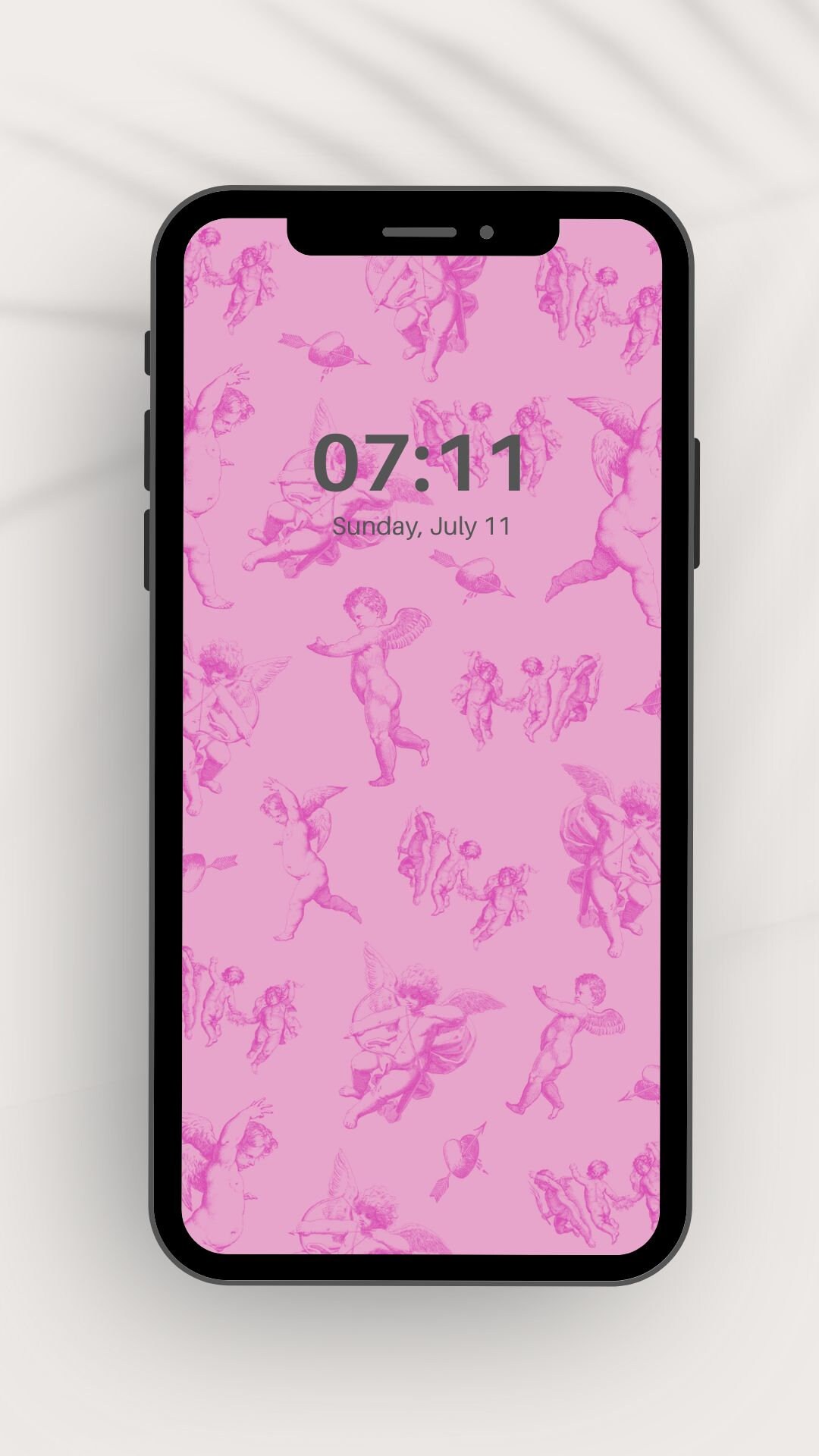 Monochrome Pink Cherub | Digital Wallpaper for Phone | Aesthetic ...