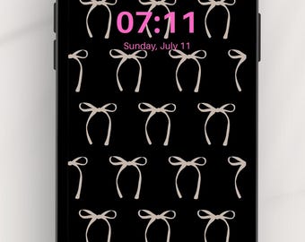 Black & Beige Bows | Digital Wallpaper for Phone | Neutral Aesthetic ...