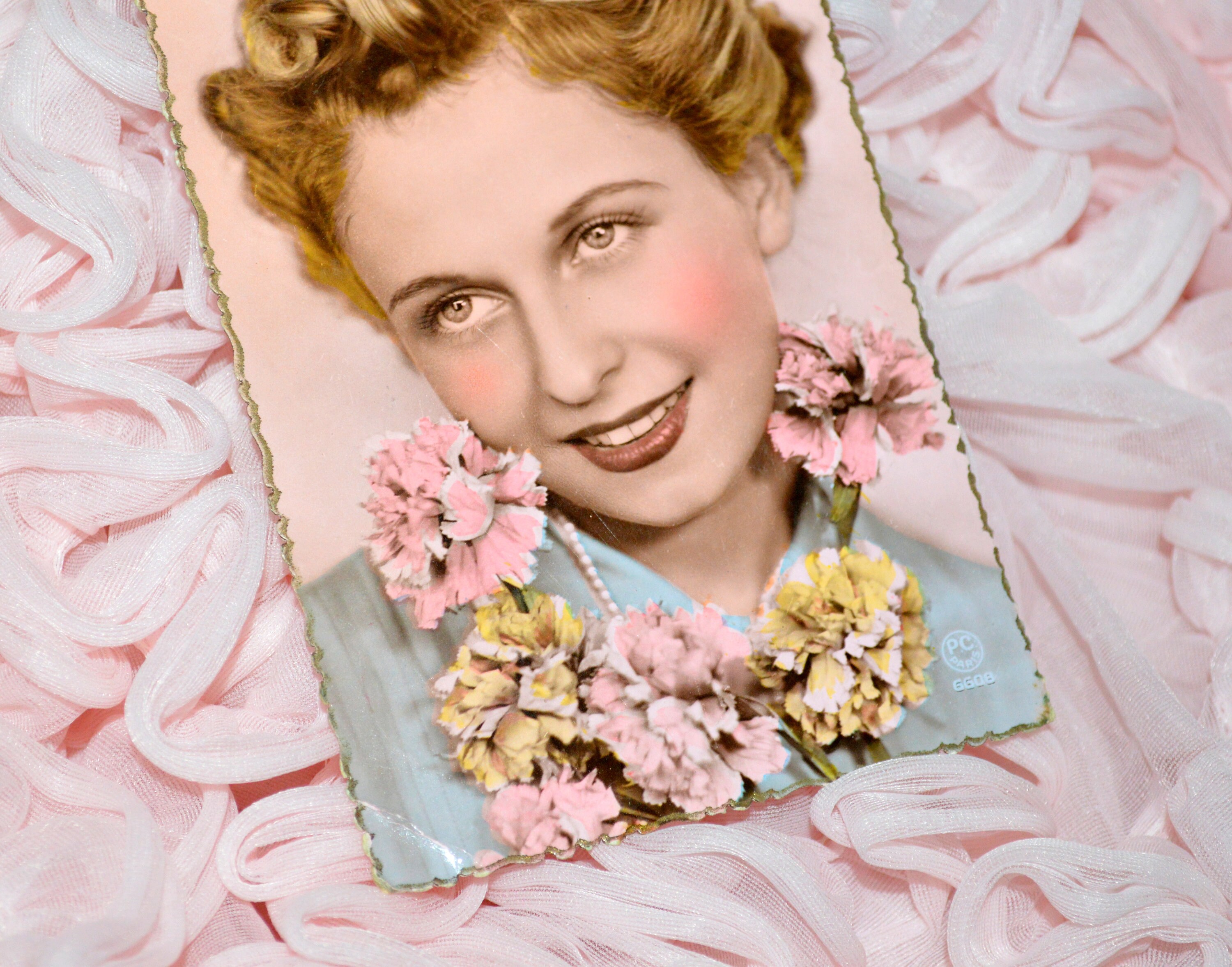 3 Vintage French Romantic Pink Postcards, 3 Lovely Ladies With Great ...