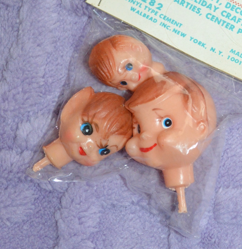 3 Vintage Elf Doll Heads in Original Packaging, New Old Stock Kitschy ...