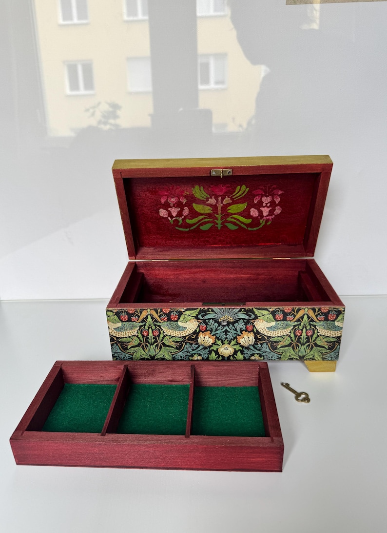 Handnade Decorative Box, Hand Painted Wooden Keepsake Storage, William ...