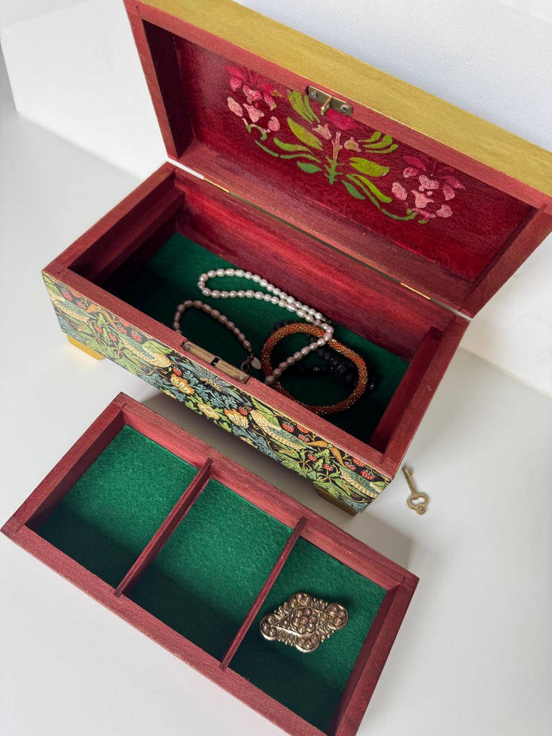 Handnade Decorative Box, Hand Painted Wooden Keepsake Storage, William ...