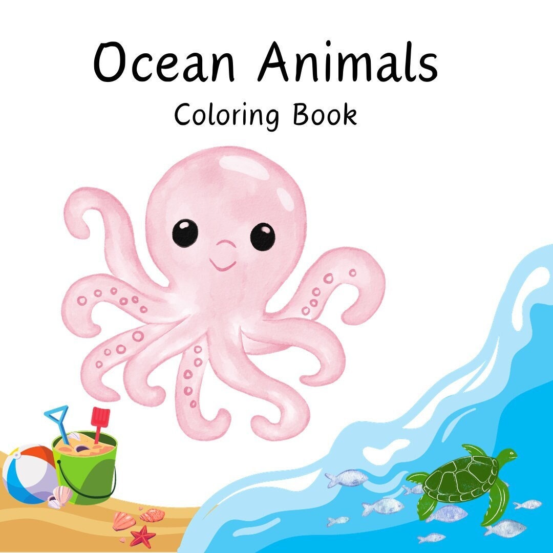 Ocean Animals Coloring Book - Etsy