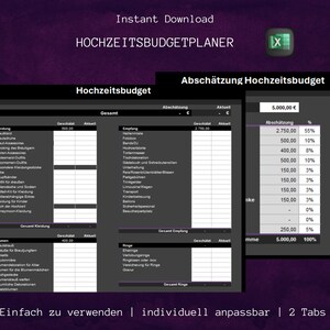 Excel Wedding Budget Planner Spreadsheet | Subesantools - Etsy