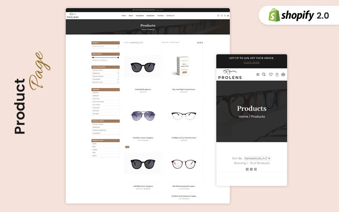 Prolens Eyeglass Stores Shopify Theme - Etsy