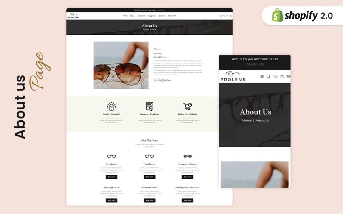 Prolens Eyeglass Stores Shopify Theme - Etsy