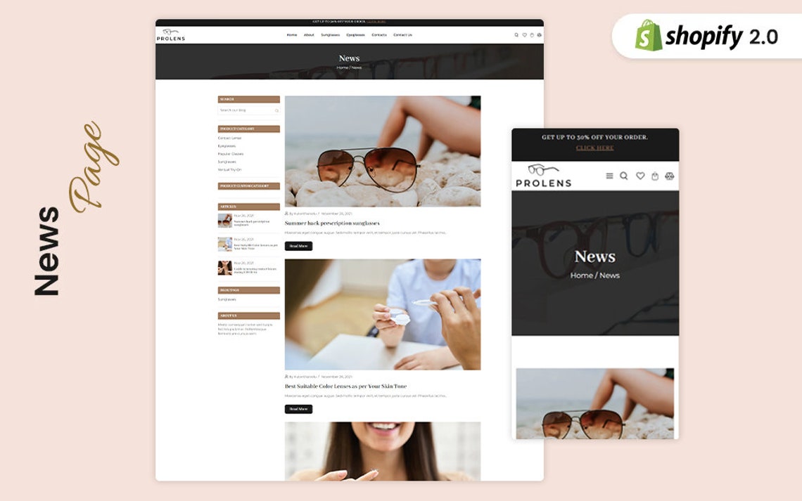 Prolens Eyeglass Stores Shopify Theme - Etsy