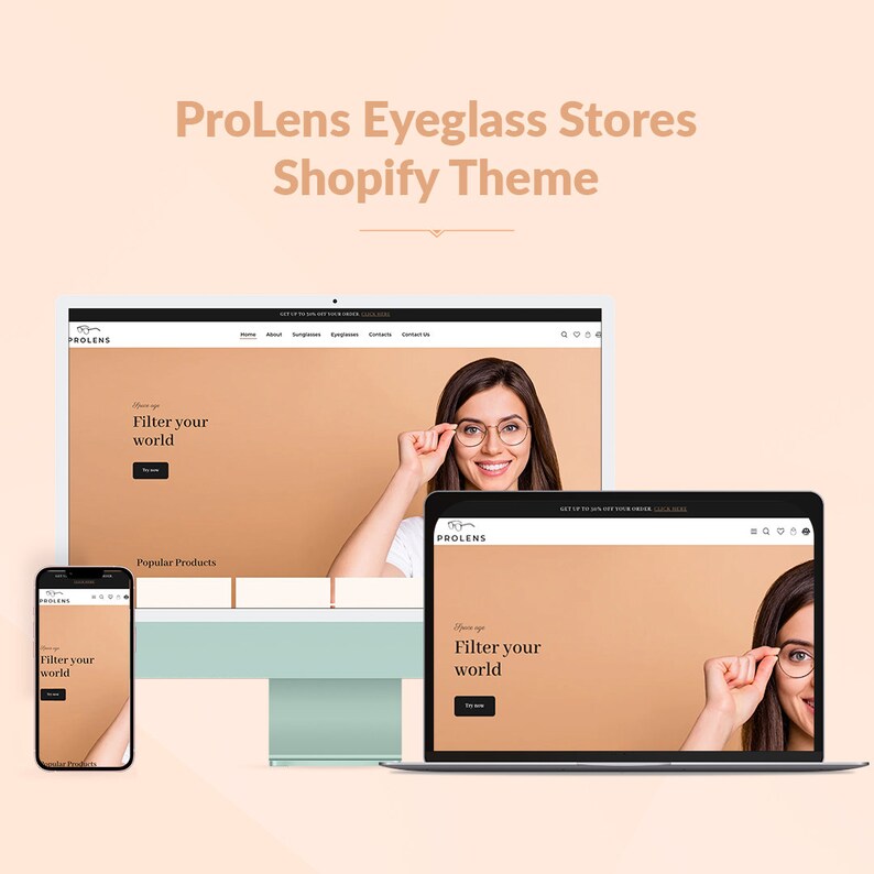 Prolens Eyeglass Stores Shopify Theme - Etsy