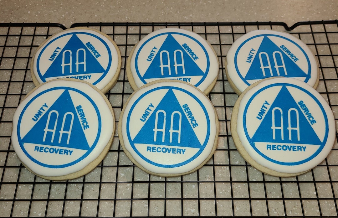 AA Logo Sugar Cookie, One Dozen 12. Great for Sober Events and ...