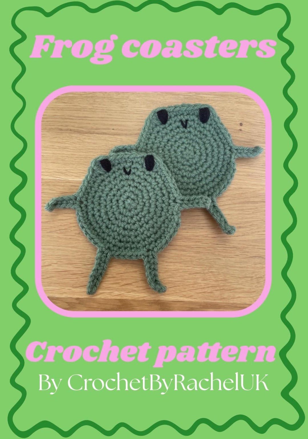 Frog Coaster Crochet Pattern, Leggy Froggy, PDF Download, PATTERN ONLY ...
