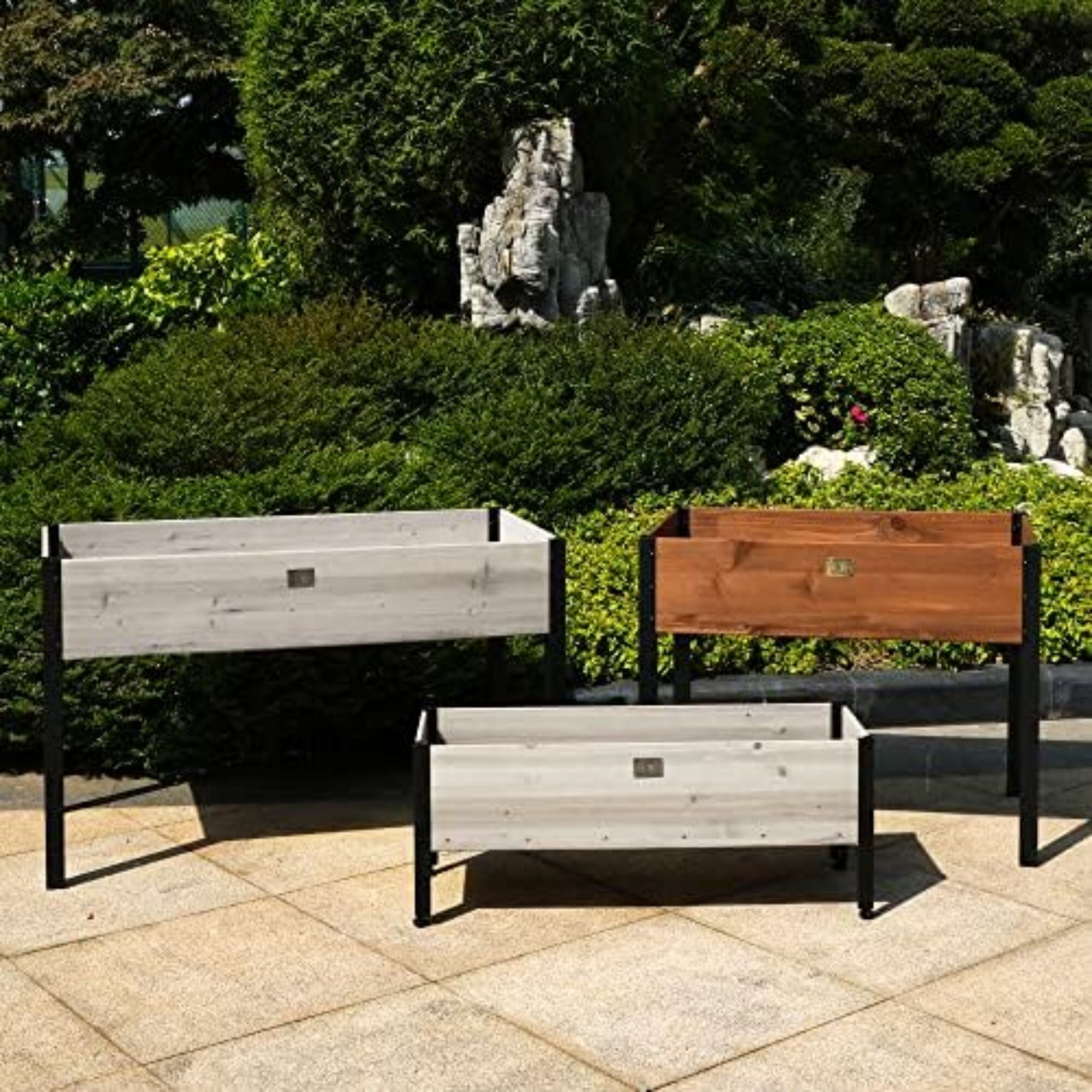 Wood Rectangular Garden Planter Box Raised Bed Outdoor - Etsy