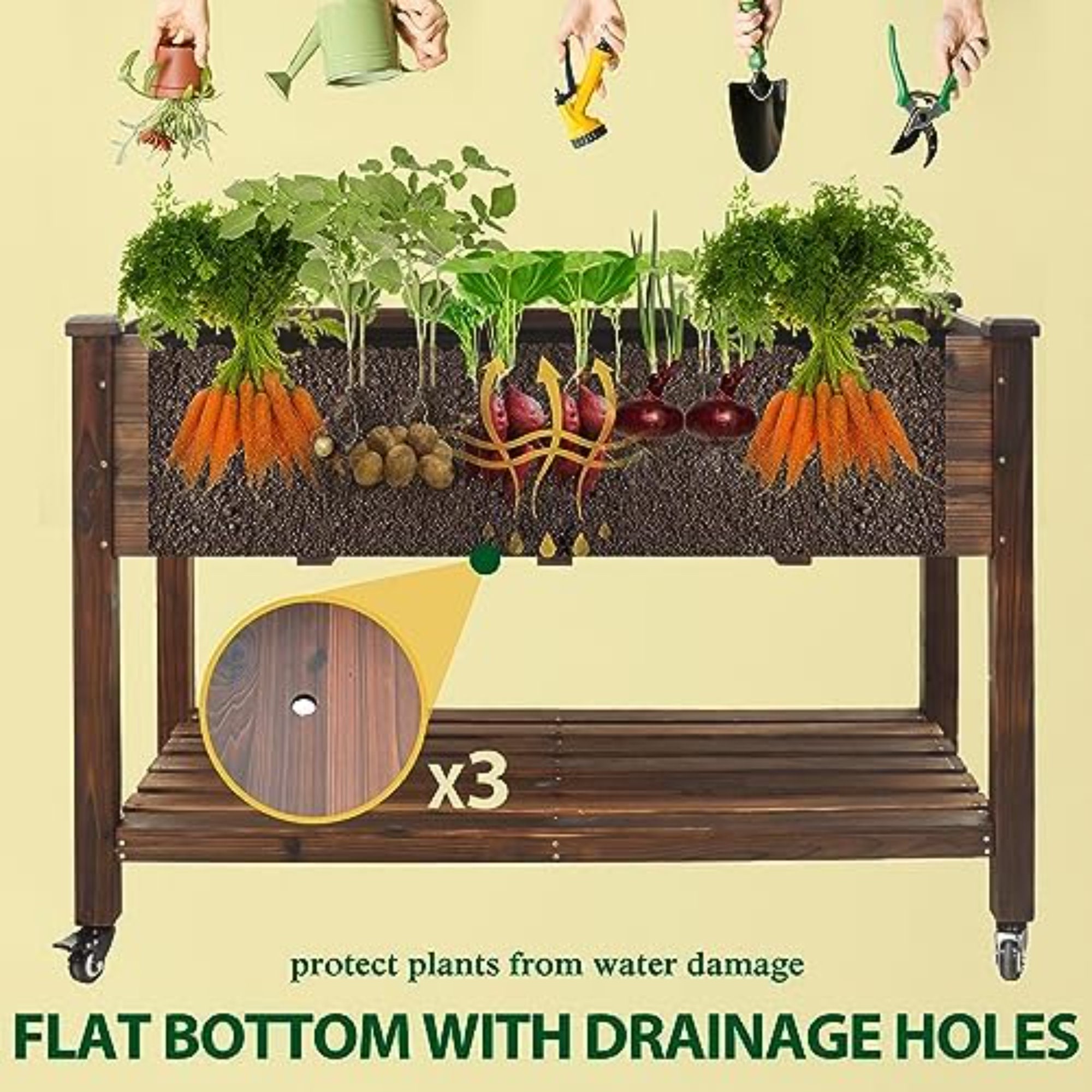 O Garden Bed, Mobile Wood Planter Box for Backyard - Etsy